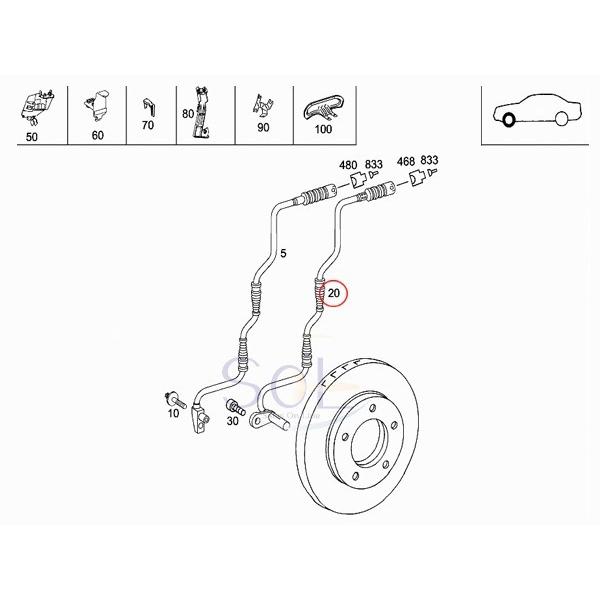 Mercedes-Benz ベンツ W211 W219 フロント ABSセンサー スピードセンサー 左右セット E240 E320 E500 ...