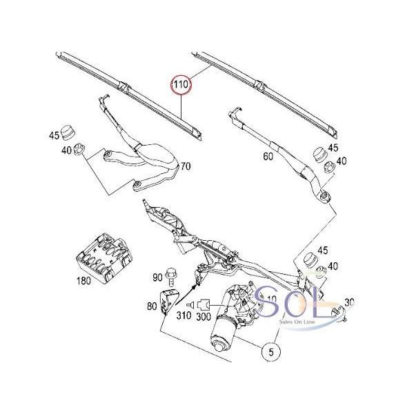 Mercedes-Benz（メルセデス・ベンツ） ベンツ W211 ワイパーブレードセット(左ハンドル用) 純正品 E240 E320 ...