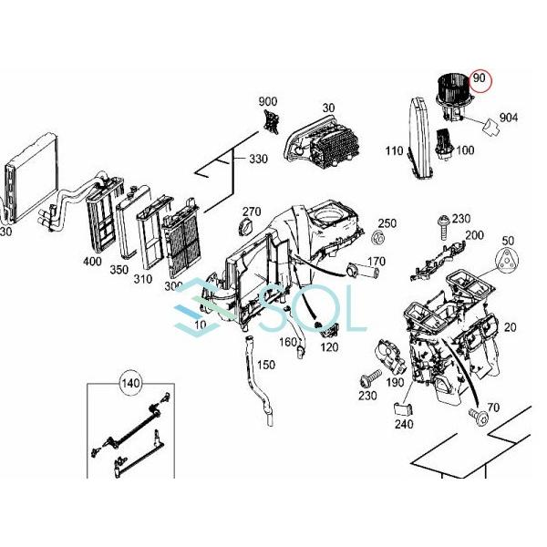 Mercedes-Benz ベンツ W204 W212 W207 右ハンドル車用 エアコン ブロアモーター C180 C200 C250 ...