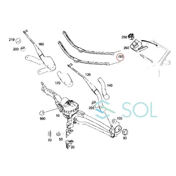 Mercedes-Benz（メルセデス・ベンツ） ベンツ W204 右ハンドル車 フロント ワイパーブレード エアロワイパー 左右セット ...