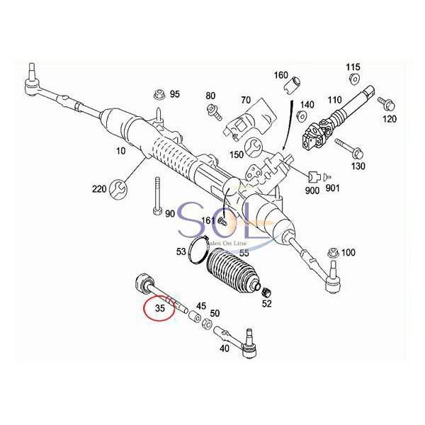 ベンツ W216 W221 ステアリングインナータイロッド 左右共通 CL500 CL600 CL63 CL65 S350 S450 S500 ...