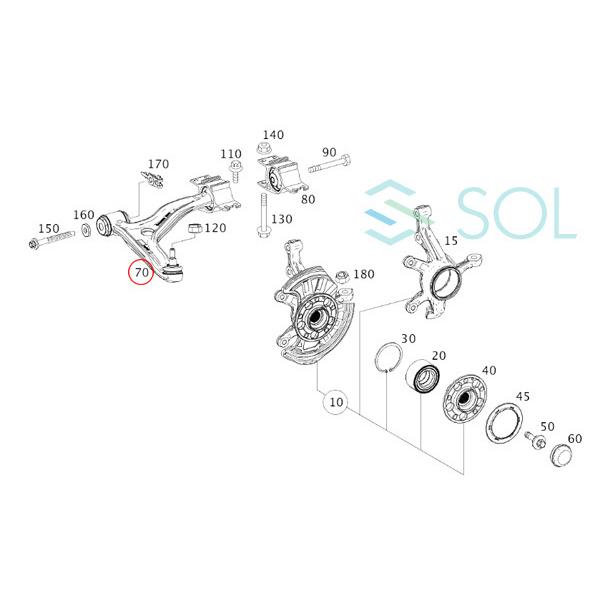 ベンツ W176 W246 W117 フロント ロアアーム コントロールアーム 左側 A180 A250 B180 B250 CLA180 ...