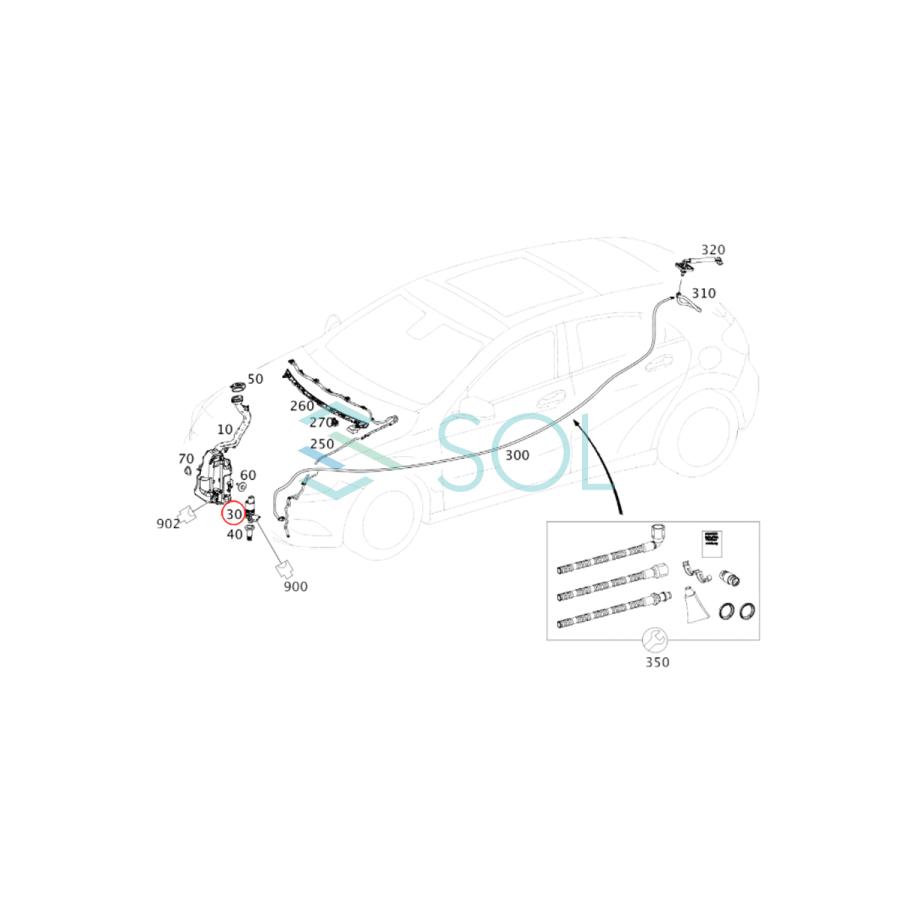 Mercedes-Benz ベンツ W176 W246 ウインドウ ウォッシャーポンプ A180 A250 A45 B180 B250 ...