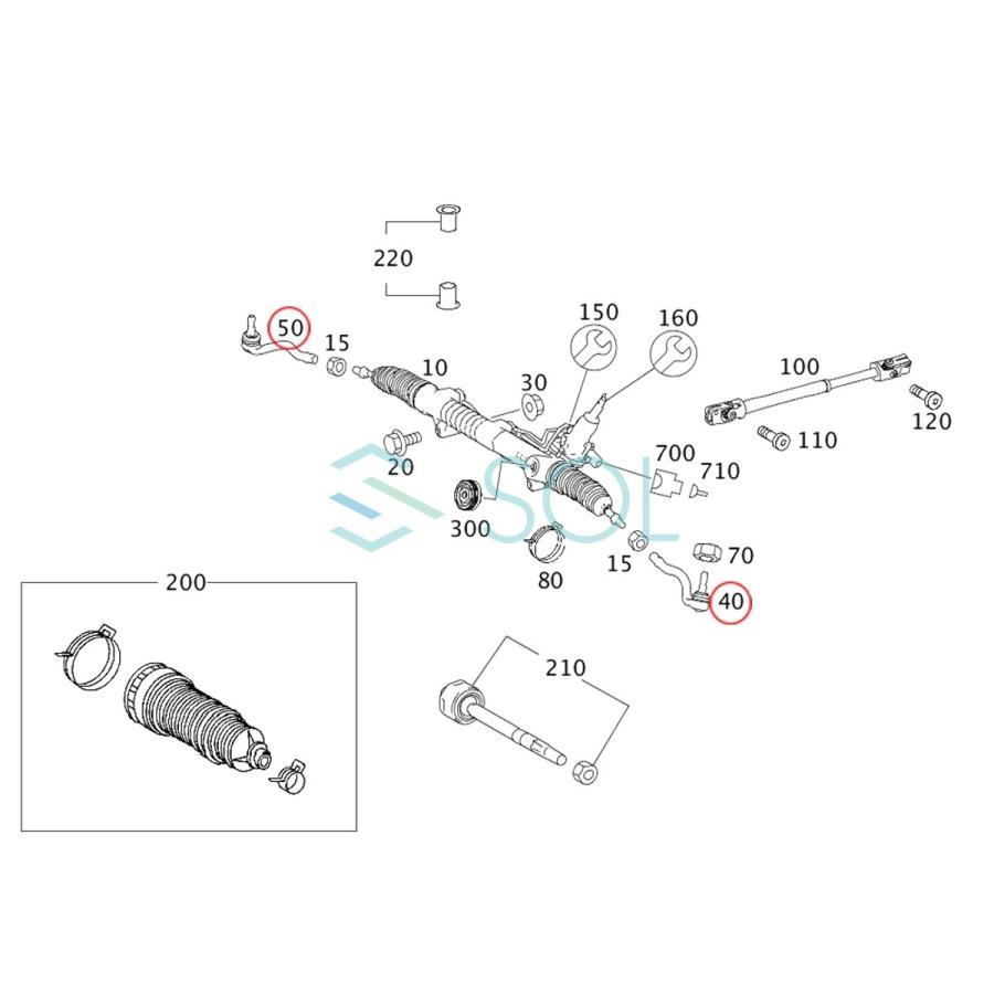 Mercedes-Benz ベンツ W251 ステアリング タイロッドエンド ナット付 左右セット R350 R500 R550 R63 ...