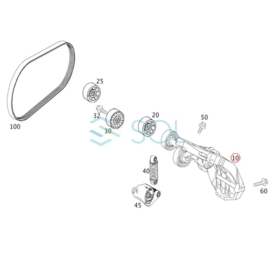Mercedes-Benz ベンツ W169 W245 ベルトテンショナー A170 A180 A200 B170 B180 B200 ...