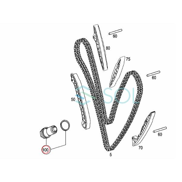 ベンツ W203 W204 W211 W212 W207 チェーンテンショナー C230 C280 C300 C350 E280 E300 ...