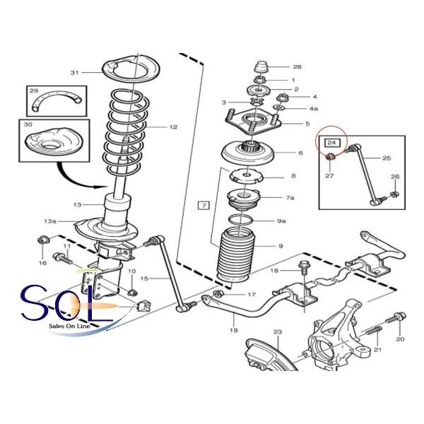 VOLVO ボルボ V70 S60 S80 XC90 フロント スタビライザーリンク左右共通 31201602 274303 274456 ...