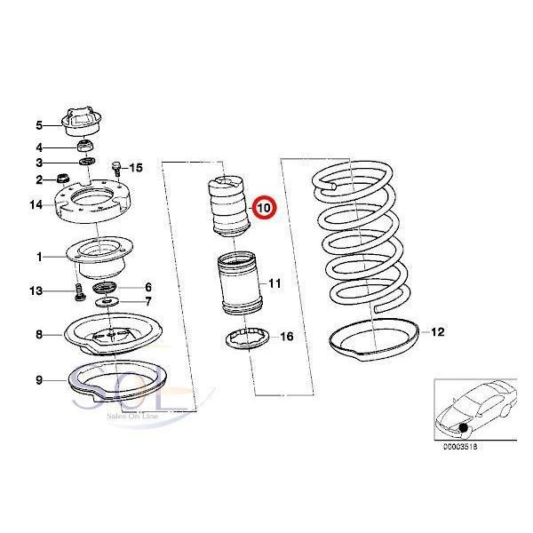BMW E32 E38 E65 E66 フロント ショック バンプラバー 補助ダンパー 左右セット 730i 735i 740i 745i ...