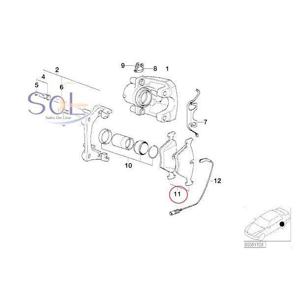 BMW E38 E53 X5 E85 E86 Z4 リア ブレーキパッド 左右セット 735i 3.0i 4.4i 4.6is 4.8is ...