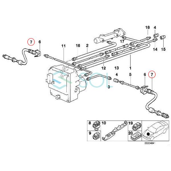 BMW BMW E39 リア ブレーキホース 左右セット 525i 528i 530i 540i M5 34301165249 ...