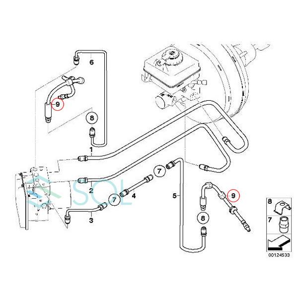 BMW E60 E61 E63 E64 フロント ブレーキホース 左右共通 525i 530i 540i 545i 550i M5 630i ...
