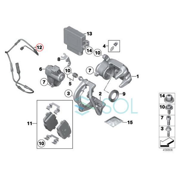 BMW F11 リア ブレーキパッドセンサー 523i 528i 535i 535iX 550i 34356791963 出荷締切18時 ...