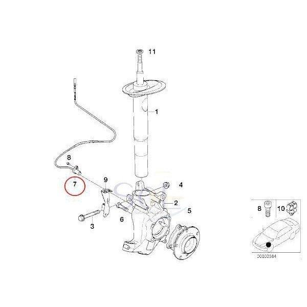 BMW E39 フロント ABSセンサー スピードセンサー 左右セット 525i 528i 530i 540i M5 34526756375 ...