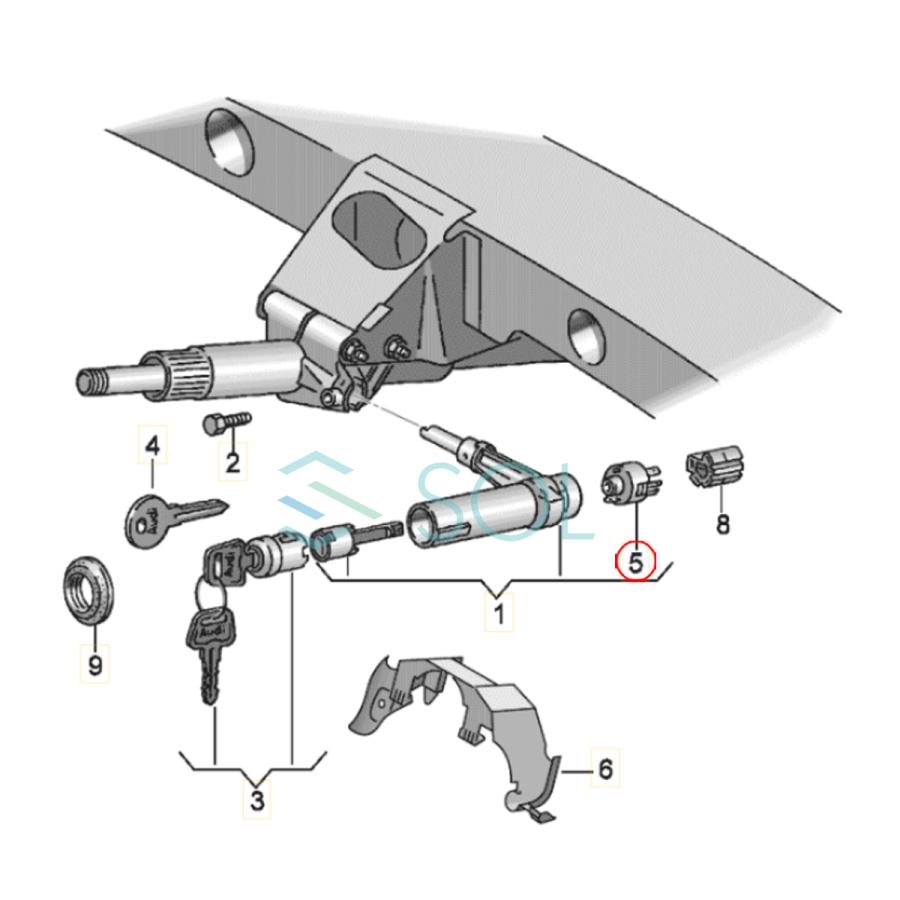 フォルクスワーゲン イグニッションスイッチ 出荷締切18時 ボーラ ゴルフ ニュービートル パサート ポロ 4A0905849B ...