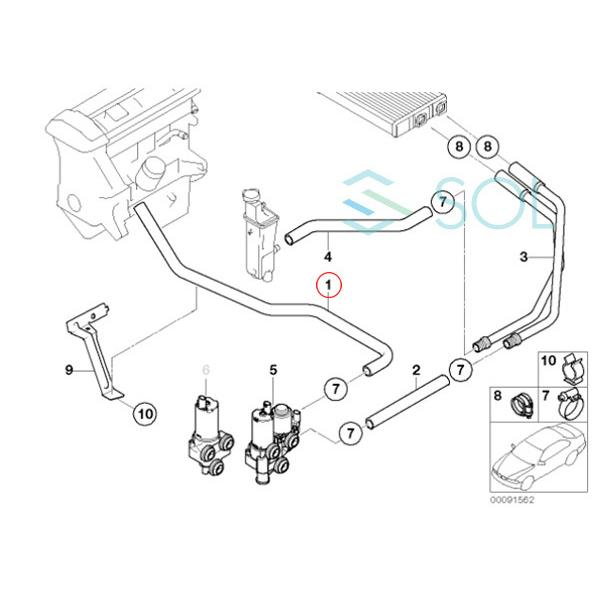 BMW E46 ウォーターホース ヒーターホース 316ti 318Ci 318i 318ti 64216902683 出荷締切18時 ...