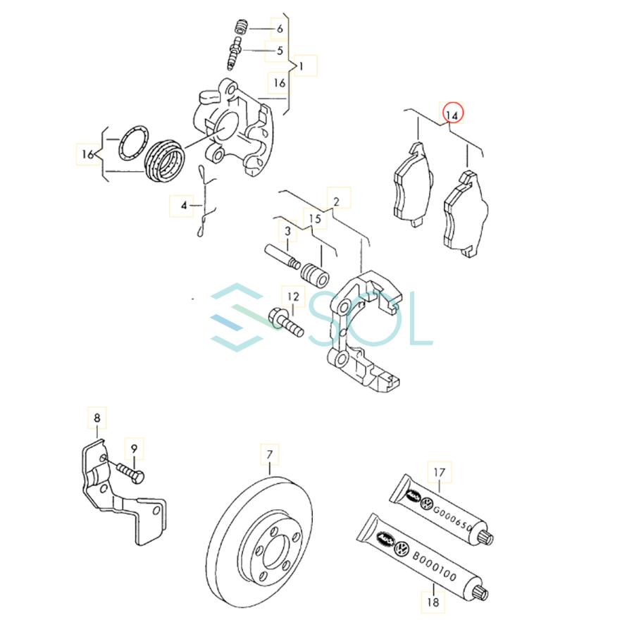VW パサートB3 B4 B5(3A5 35I 3B2 3B5) シャラン(7M6 7M8 7M9) フロント ブレーキパッド 左右セット ...