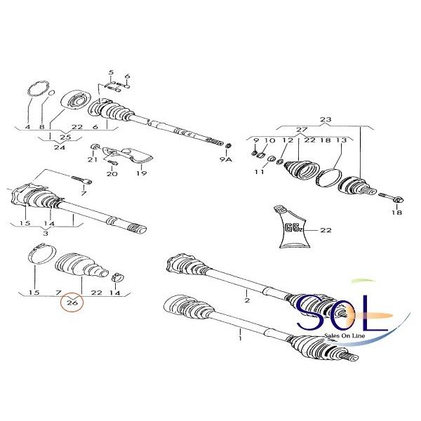 ボルボ S60 S80 V40 V70 XC70 ドライブシャフトブーツ インナー側 31256221 272483 272487 ...