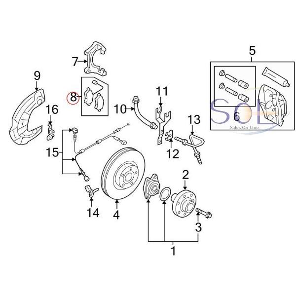 アウディ A6(4B2 C5 4F2 C6 4F5 C6 4FH C6) A8(4E_) フロント ブレーキパッド 左右セット(パットセンサー ...