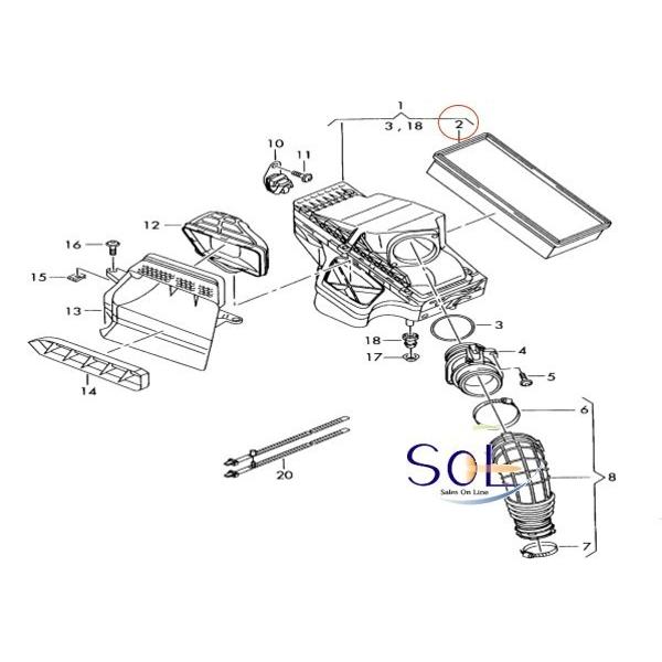 Audi アウディ A4 (8K2 8K5 8KH B8) A5 (8T3 8TA 8F7) Q5 (8R) エアフィルター ...