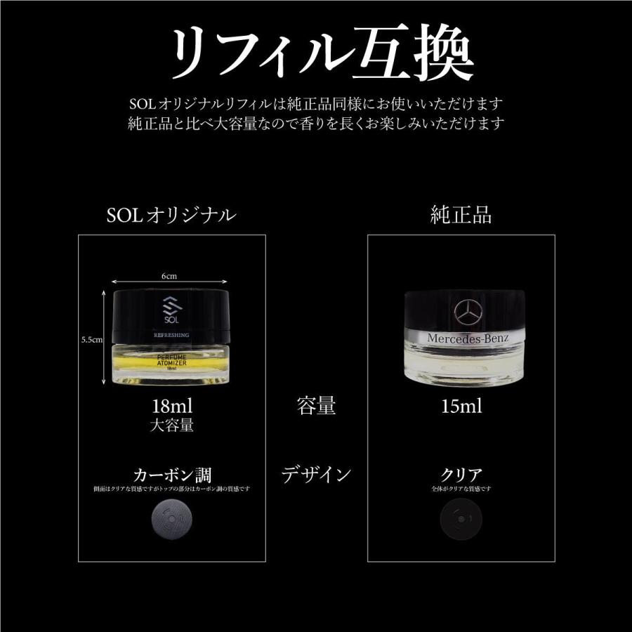 メルセデスベンツ パフュームアトマイザー 芳香剤 カーフレグランス SOLオリジナル 交換用 リフィル 純正互換品 容量18ml REFRESHING :ATM003-001VVV:自動車 ...