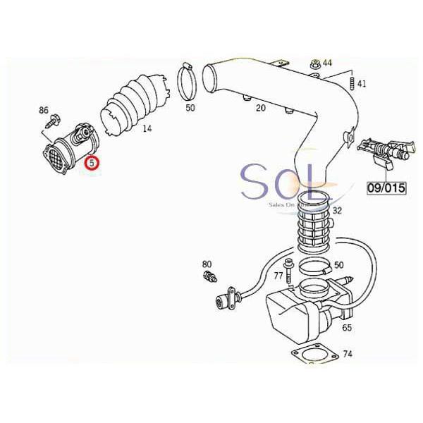 Mercedes-Benz ベンツ W202 W124 W210 W140 R129 エアマスセンサー エアフロメーター C280 E280 ...