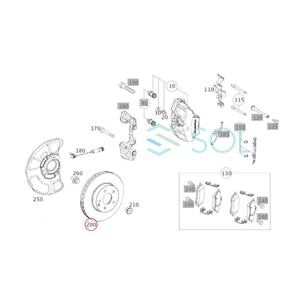 Mercedes-Benz ベンツ W218 フロント ブレーキローター ブレーキディスク 左右セット CLS550 0004211712 ...