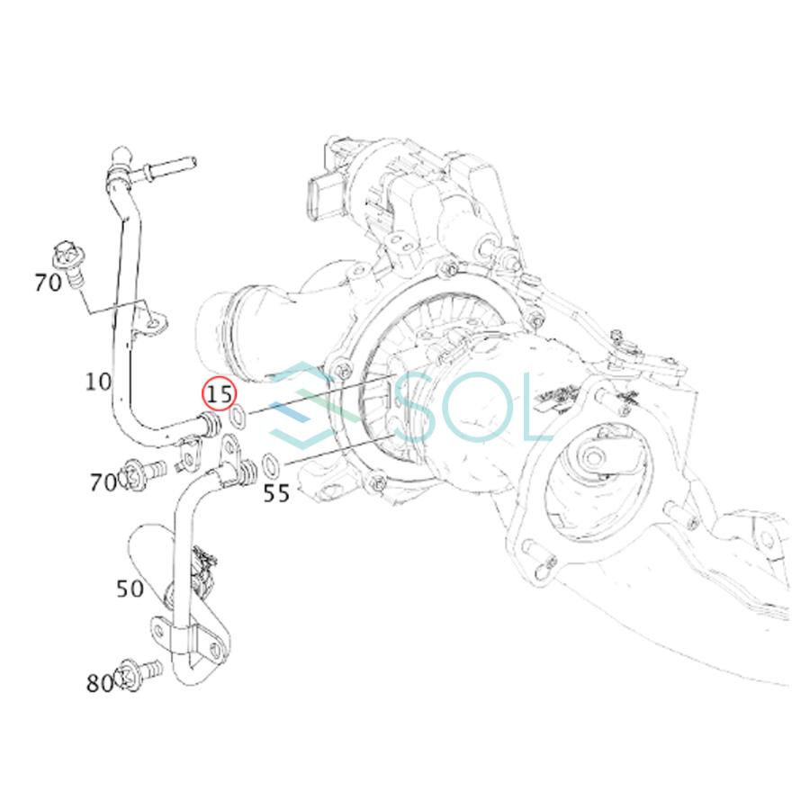 Mercedes-Benz ベンツ W207 W212 W213 ターボチャージャー Oリング E180 E200 E250 E300 ...