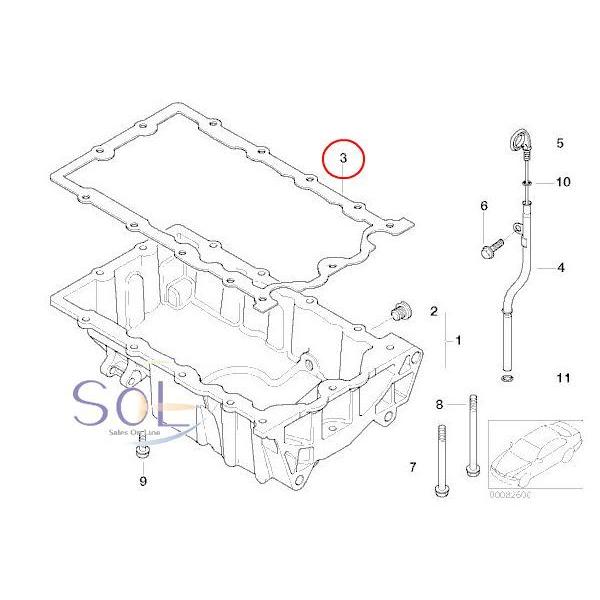 BMW MINI R50 R52 R53 オイルパンガスケット Cooper One 1.4i One 1.6i Cooper S Coop ...