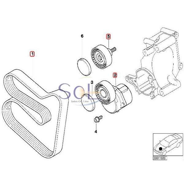 BMW BMW E46 ベルトテンショナー 機械式 ガイドプーリー ベルト 3点セット 318i 11281432104 ...