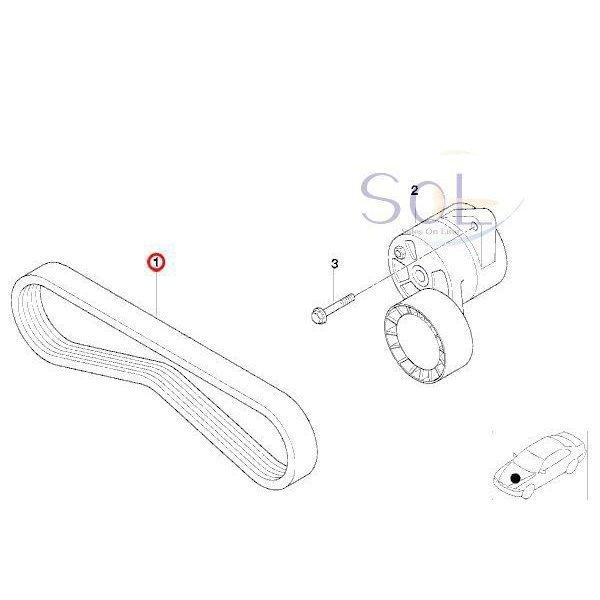 BMW E39 E53 X5 Z3 ACコンプレッサー側 ファンベルト 5PK863 5PK865 525i 528i 530i 2.2i 3 ...