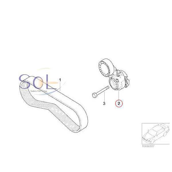 BMW E65 E66 E53 X5 エアコン用 ベルトテンショナー 735i 745i 760i 745Li 760Li 4.4i 4 ...