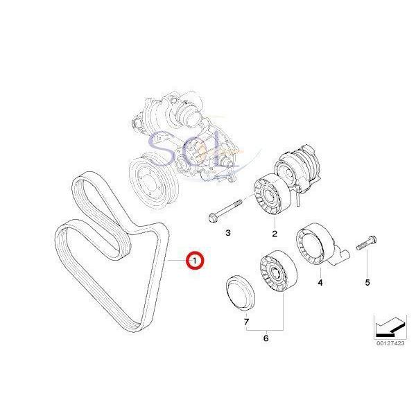 BMW BMW E60 E61 E63 E64 オルタネーター側 ファンベルト Vベルト 550i 645Ci 650i 6PK1548 ...