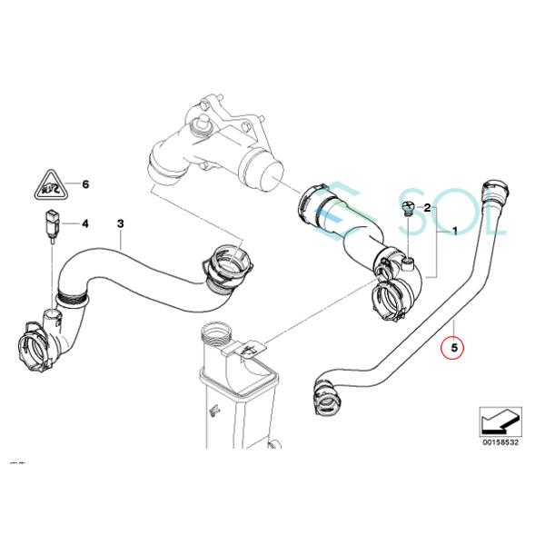 BMW E83 X3 ラジエーター ウォーターホース クーラントホース 2.5i 3.0i 11533400205 出荷締切18時 ...