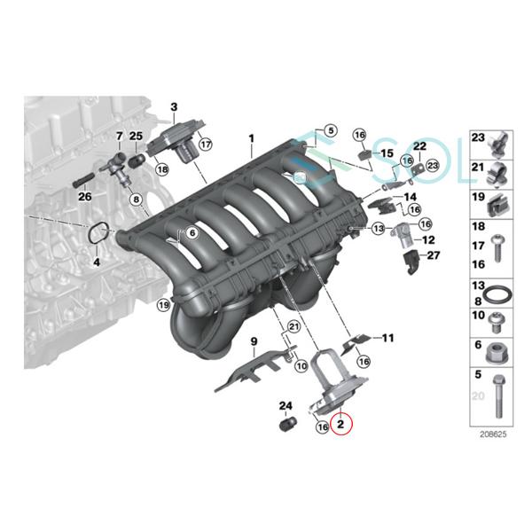 BMW E63 E84 X1 E83 F25 X3 E70 X5 E85 E86 E89 Z4 エアインテーク 調整ユニット 630i 23i ...