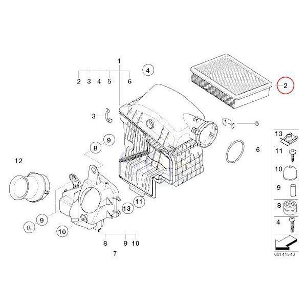 BMW E65 E66 エアフィルター 735i 740i 745i 745Li 750i 750Li 760Li 13717514832 ...