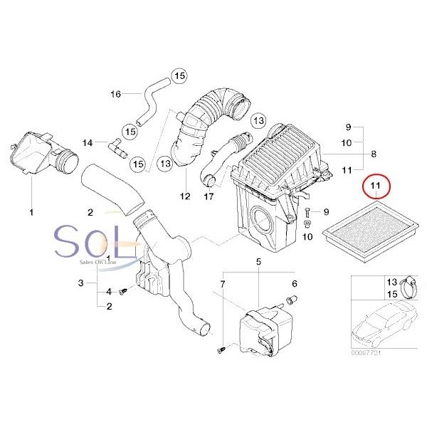BMW MINI R50 R52 R53 One Cooper エアフィルター 13721477840 出荷締切18時 ...