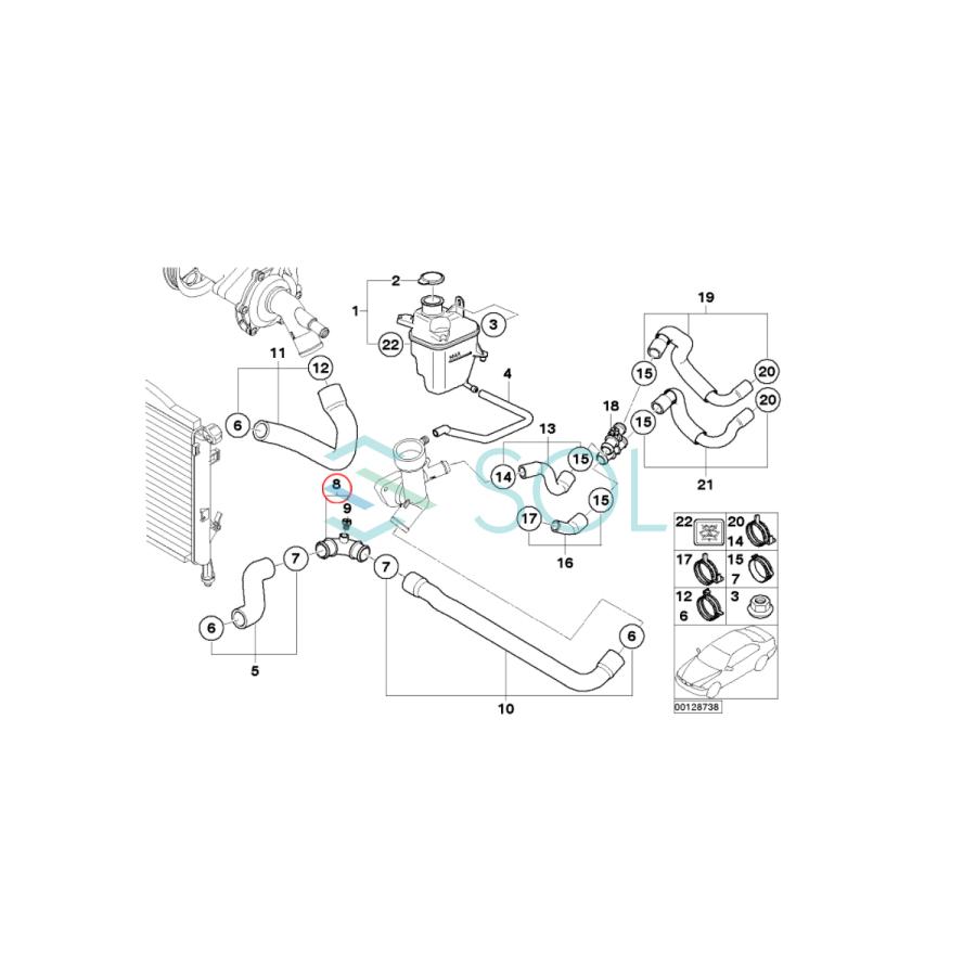 BMW MINI R50 R52 エルボージョイント クーラントホース ウォーターホース エア抜きボルト付 ワン クーパー ...