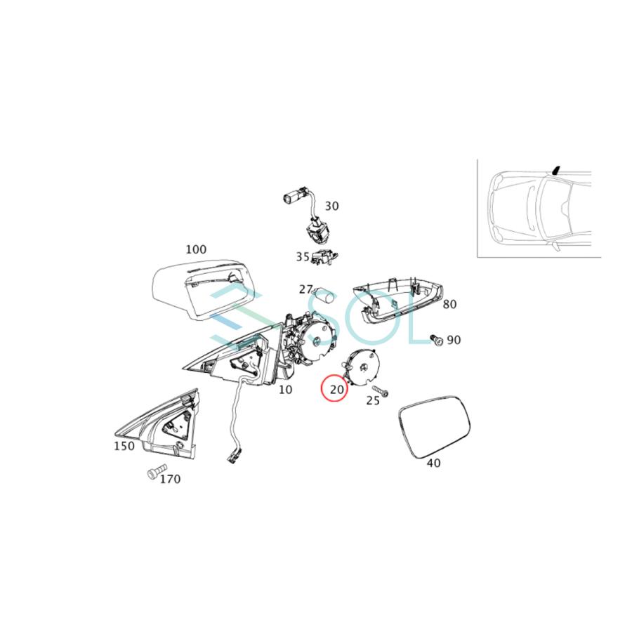 Mercedes-Benz（メルセデス・ベンツ） ベンツ W251 X166 ドアミラーモーター 左右共通 R350 R500 R63 ...
