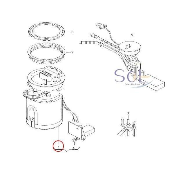 アウディ A3(8L1) フューエルポンプ 燃料ポンプ(一体式) 1J0919051H 1J0919051C 1J0919051D ...