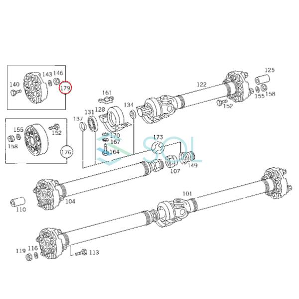 Mercedes-Benz（メルセデス・ベンツ） ベンツ W124 W210 W208 W126 フレキシブルジョイントディスク コンパニオン ...