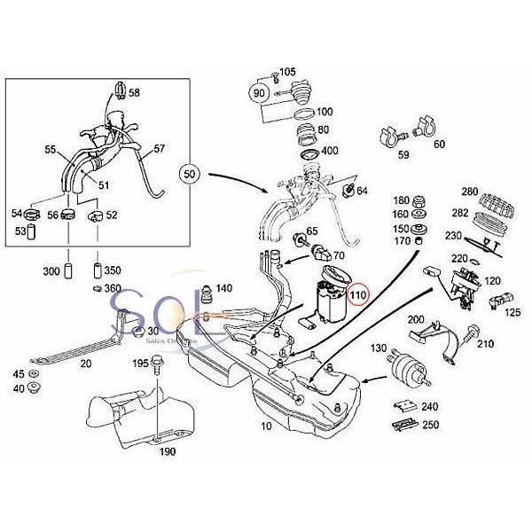 ベンツ W203 燃料フューエルポンプ フューエルデリバリーユニット(2列4PINコネクター) C180 C200 C230 C240 ...