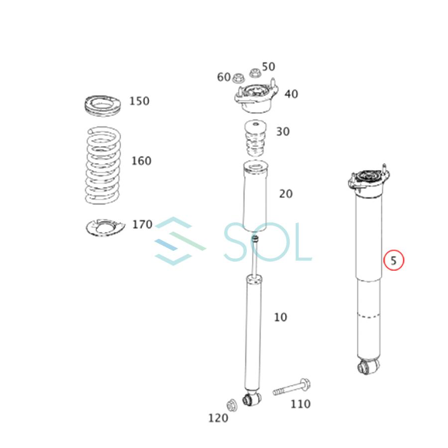 Mercedes-Benz ベンツ W204 リア ショックアブソーバー 左右セット C180 C200 C250 C300 C350 C63 ...
