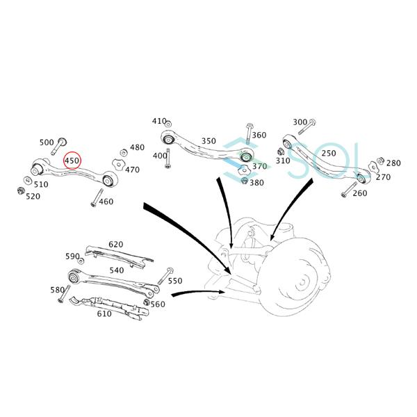 Mercedes-Benz ベンツ W204 X204 リア タイロッド 左右セット C180 C200 C250 C300 C350 C63 ...