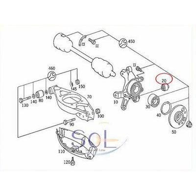 Mercedes-Benz ベンツ R170 リア ホイールキャリア ボールジョイント ロアアーム ブッシュ 左右共通 SLK230 ...