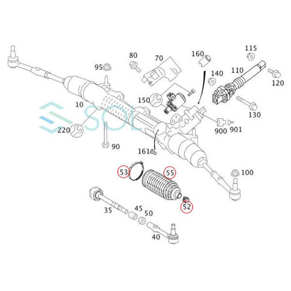 ベンツ W204 W221 ステアリングタイロッドダストカバー ステアリングラックブーツ 左右共通 C250 C300 C350 S350 ...