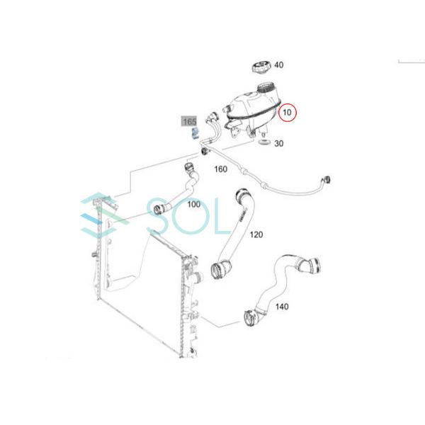 Mercedes-Benz ベンツ W205 ラジエーター エクスパンションタンク サブタンク リザーバータンク C180 C200 ...