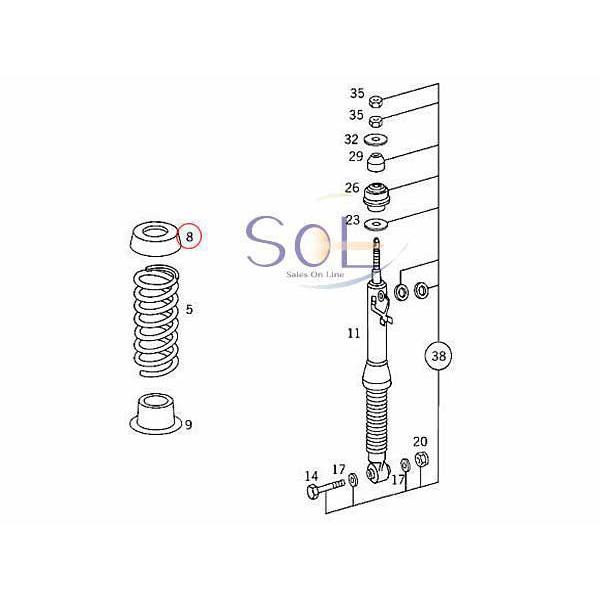 Mercedes-Benz ベンツ R170 R171 リアスプリングシム 9mm 左右共通 SLK200 SLK230 SLK280 ...