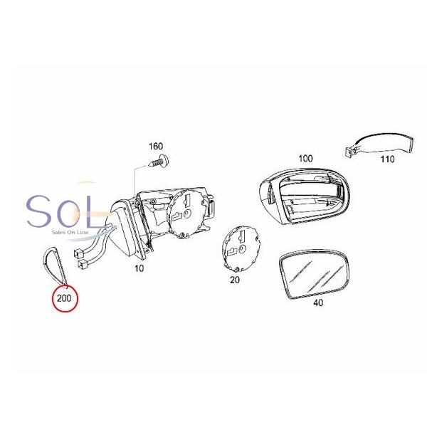 Mercedes-Benz（メルセデス・ベンツ） ベンツ W220 ドアミラーシール ドアミラー交換用ゴム 左右セット 純正品 S320 ...