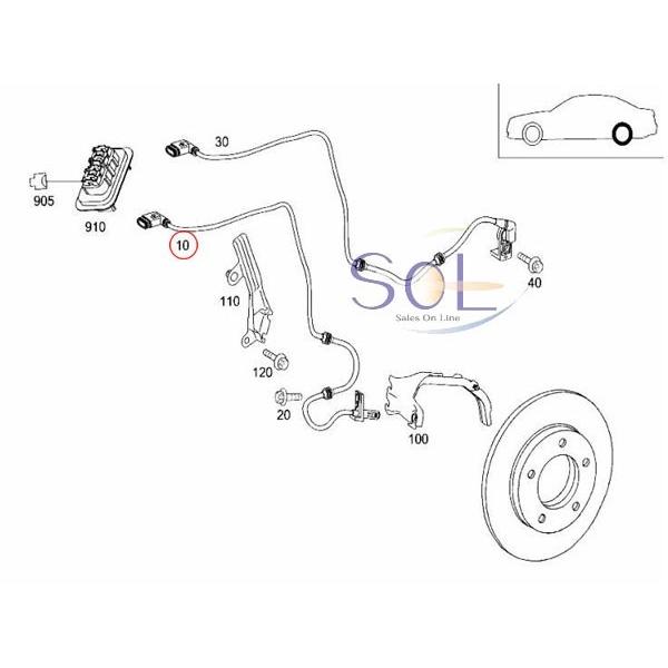 Mercedes-Benz ベンツ W221 W216 リア スピードセンサー ABSセンサー 左右共通 CL550 CL600 CL63 ...