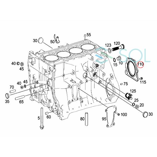Mercedes-Benz ベンツ W203 W204 W212 W207 リア クランクシール クランクシャフトシール C180 C200 ...